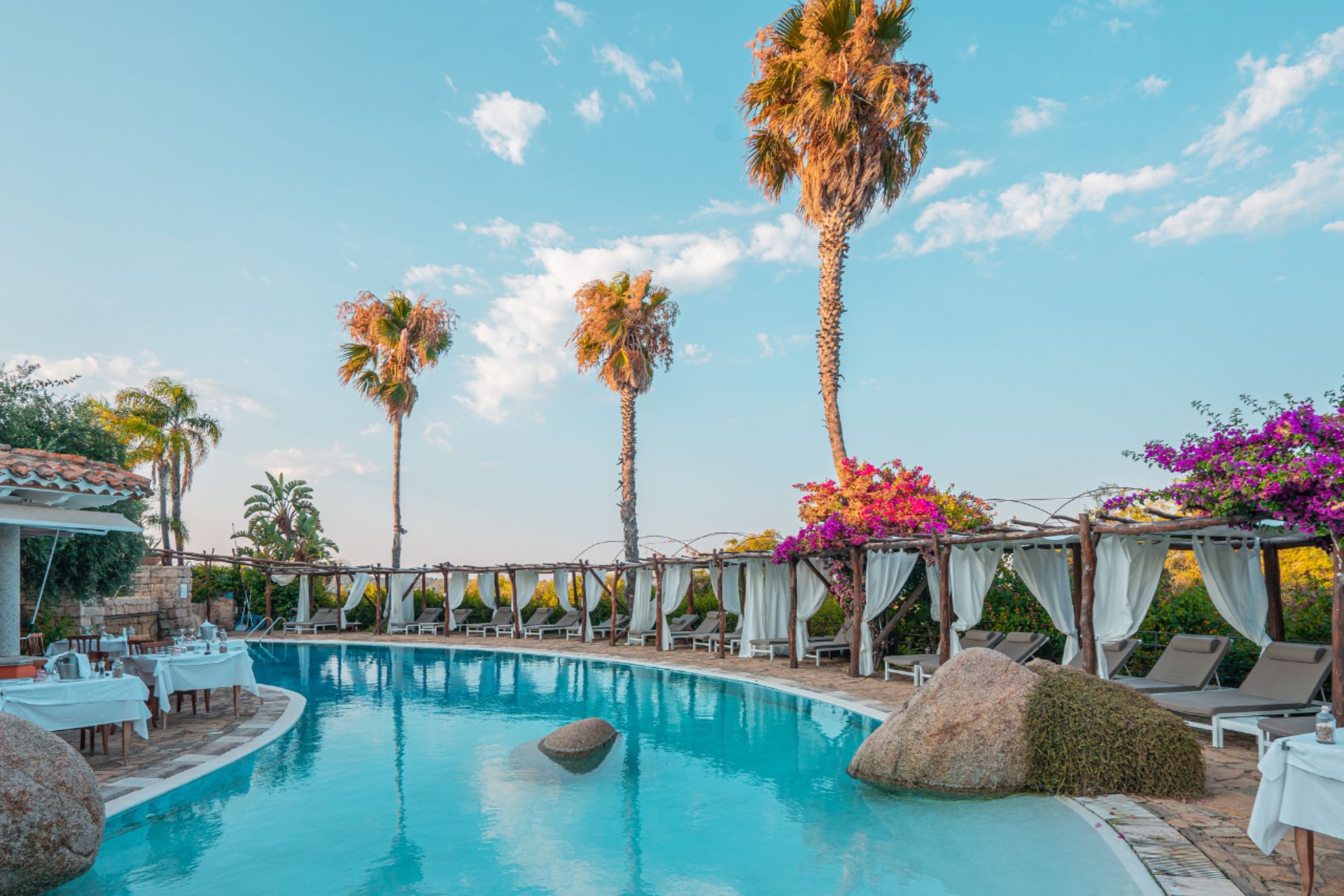 Hydromassage and pool beach entrance